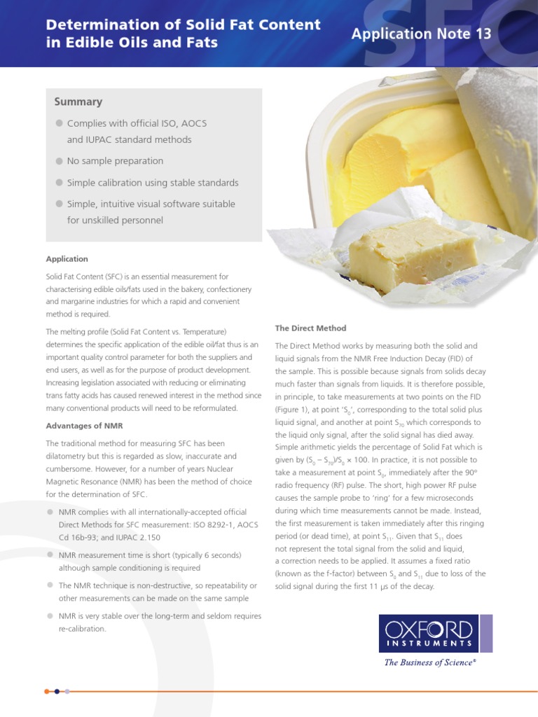 13 Determination of Solid Fat Content in Edible Oils and Fats PDF | PDF ...
