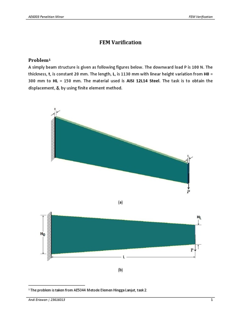 FEM Varification: Problem | PDF | Finite Element Method | Numerical Analysis