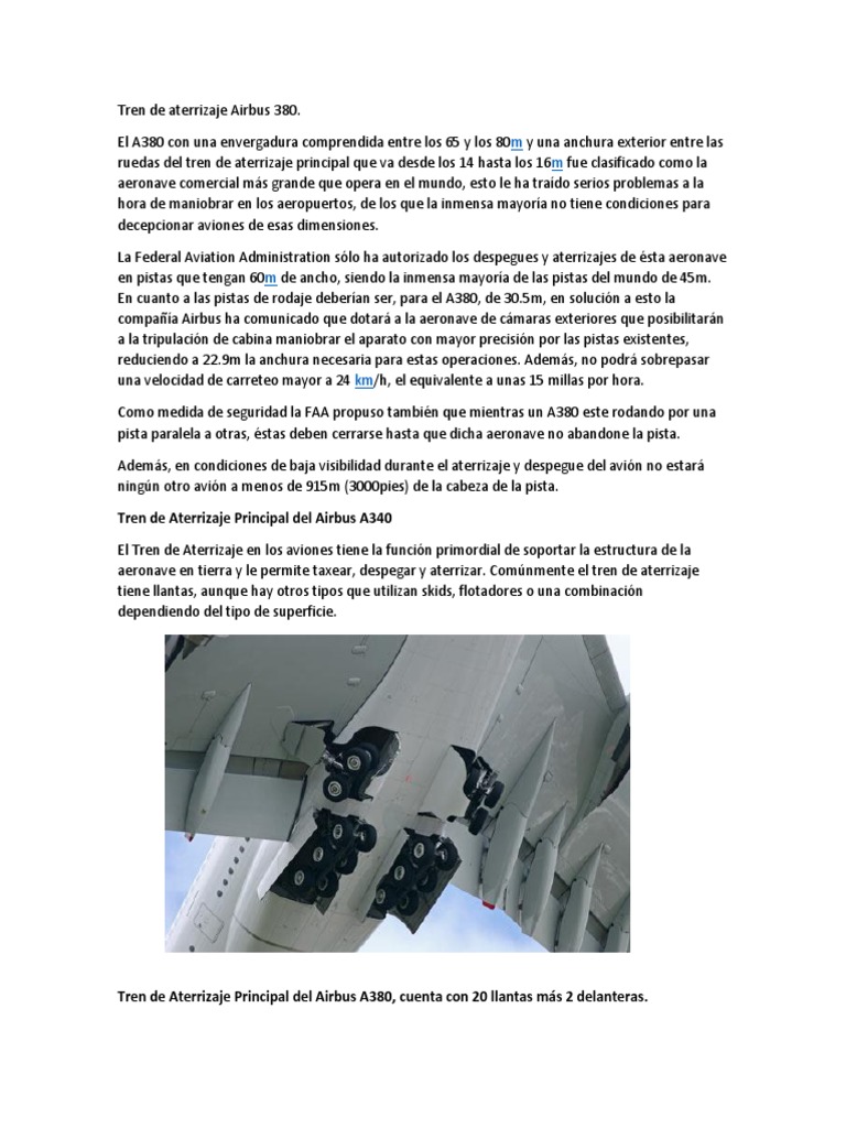 Airbus 380 Tren de Aterrizaje | PDF