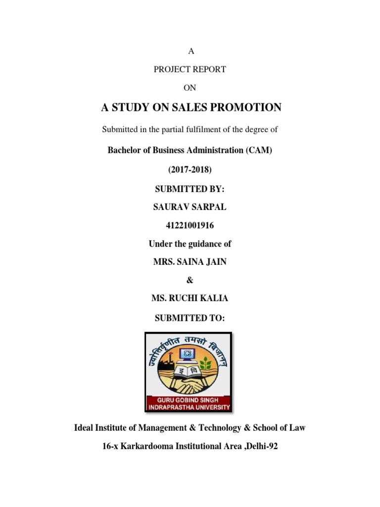 A Study On Sales Promotion | PDF