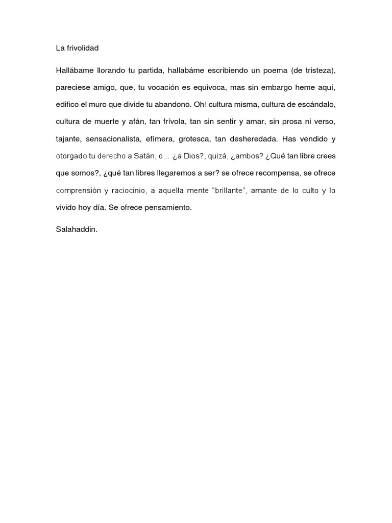 La Frivolidad | PDF