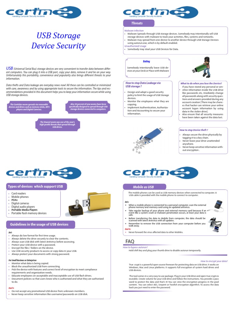 USB Storage Device Security: Threats | PDF | Usb Flash Drive | Computer ...