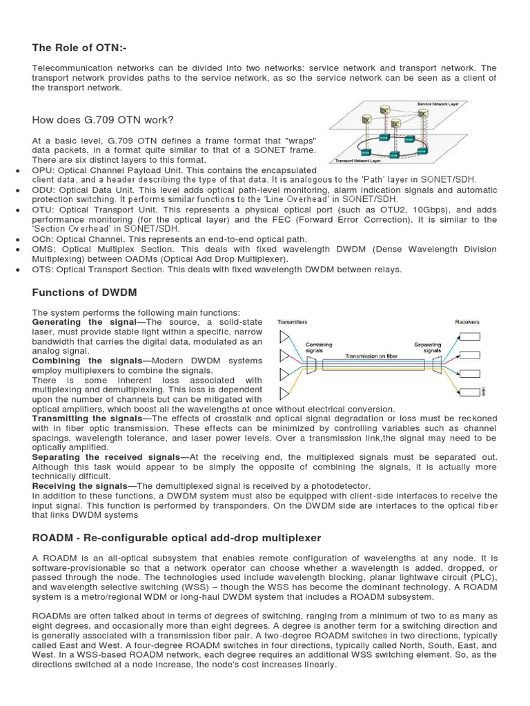 An In-Depth Look at Optical Transport Network (OTN) and Re-Configurable Optical Add-Drop ...