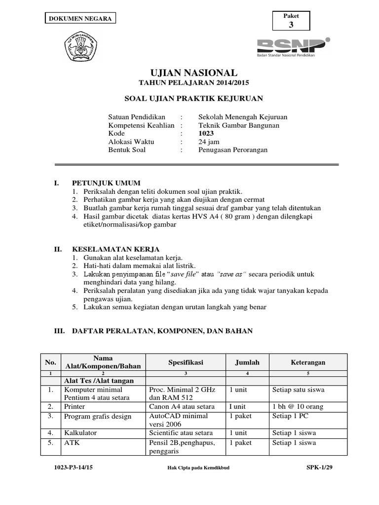 1023-P3-SPK-Teknik Gambar Bangunan | PDF