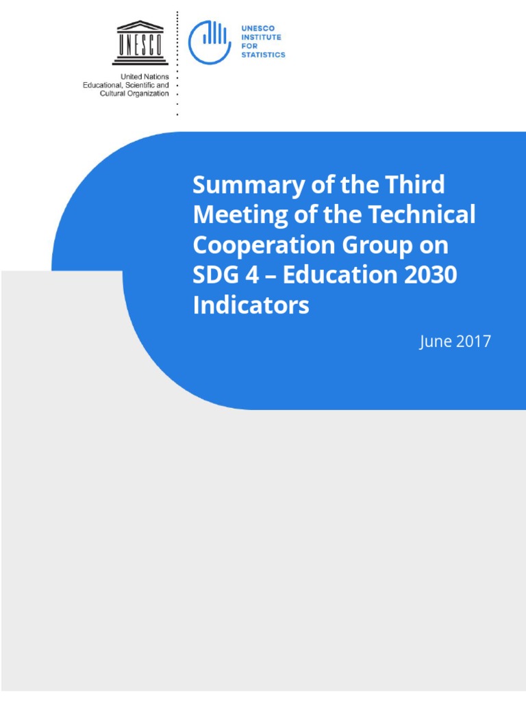 UNESCO (2017) Summary of The 3rd TCG Meeting On SDG 4 - Education 2030 ...