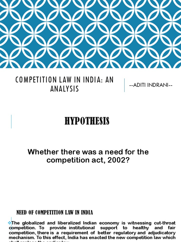Competition Law in India: An Analysis: - Aditi Indrani | PDF ...