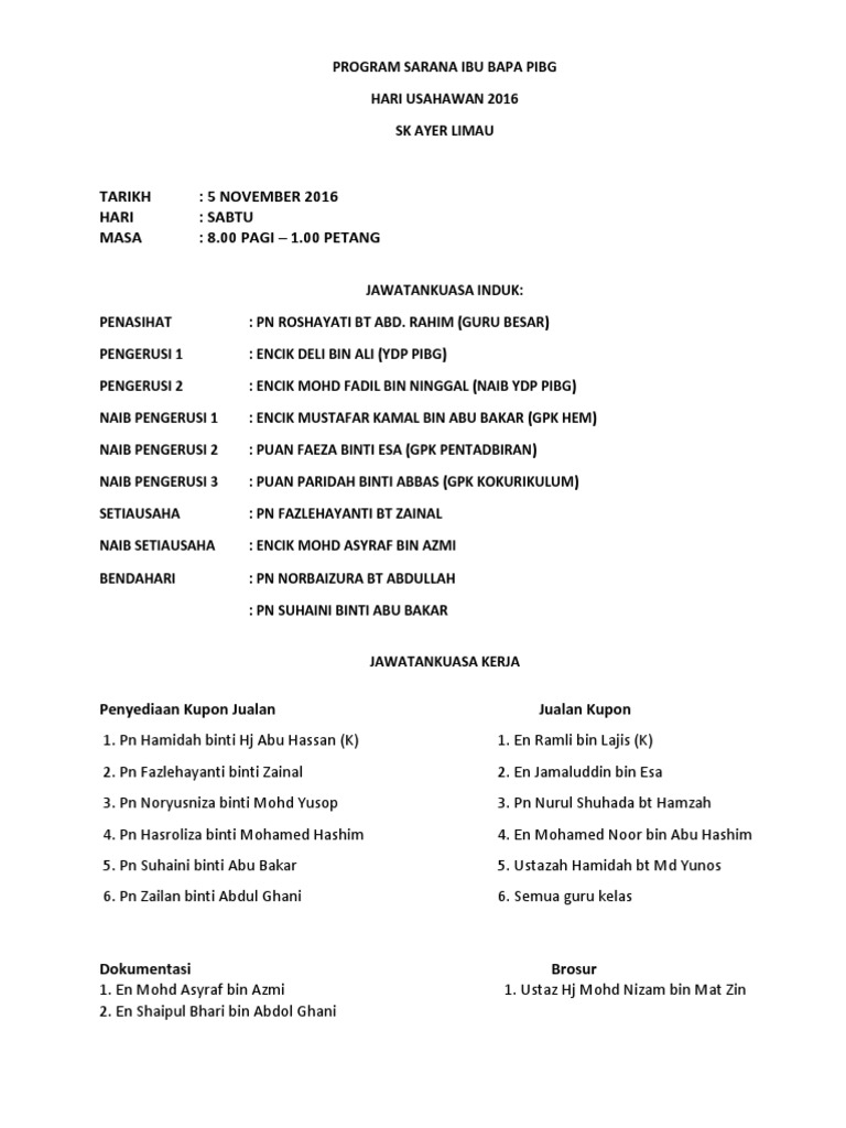 Jawatankuasa Hari Kantin | PDF