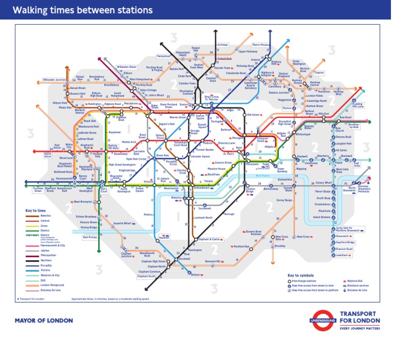Walking Tube Map | PDF | England | Rapid Transit