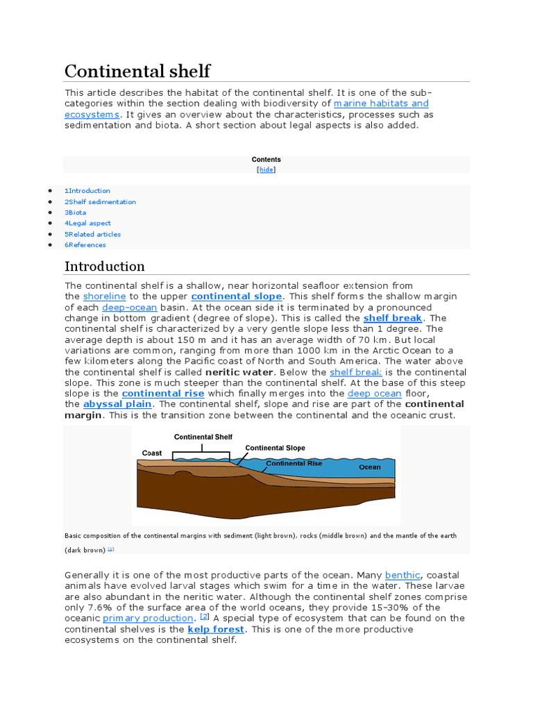 Continental Shelf: Marine Habitats and Ecosystems | PDF | Continental ...