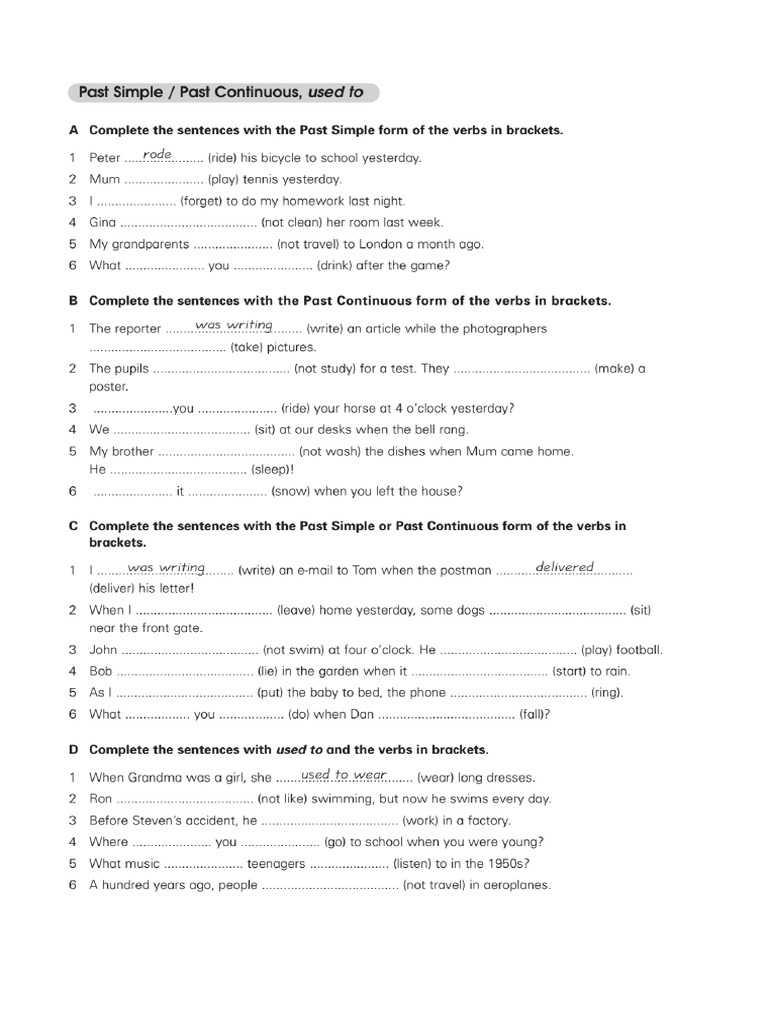 Past SImple Past Continuous Used To 2 | PDF