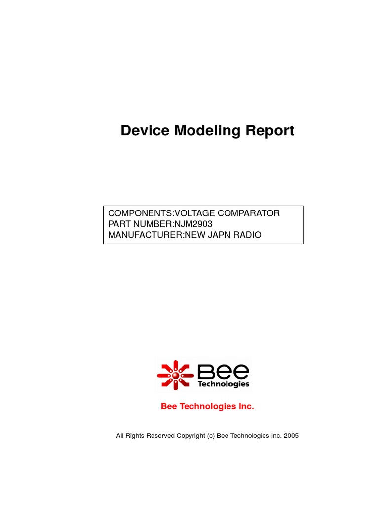 Device Modeling Report: Components:Voltage Comparator Part Number ...