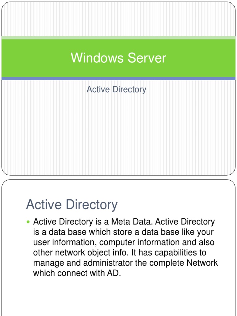 Windows Server 2008 Active Directory | Download Free PDF | Active ...