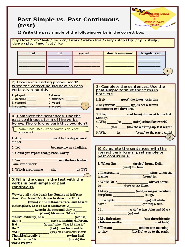 Past Simple Vs Past Continuous Exercises | PDF