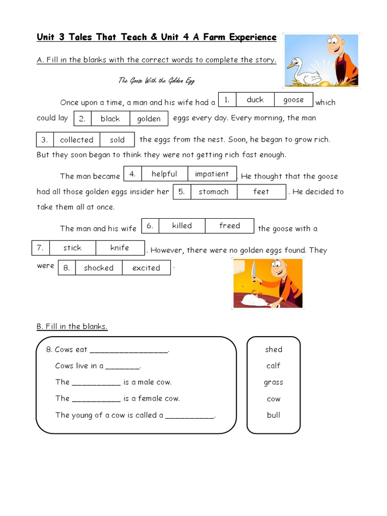 KSSR English Year 3 Unit 3 N 4 | PDF | Chicken | Livestock