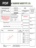 Lorry Receipt Format for Logistics | PDF | Cargo | Bill Of Lading