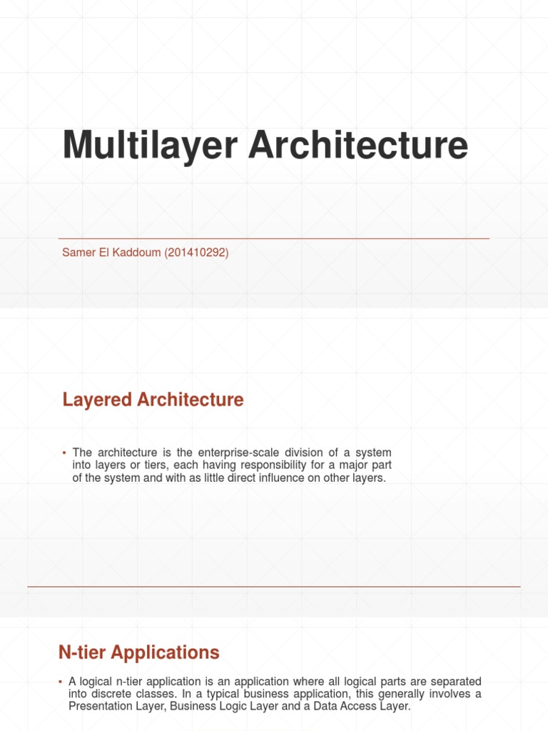 Multilayer Architecture | PDF