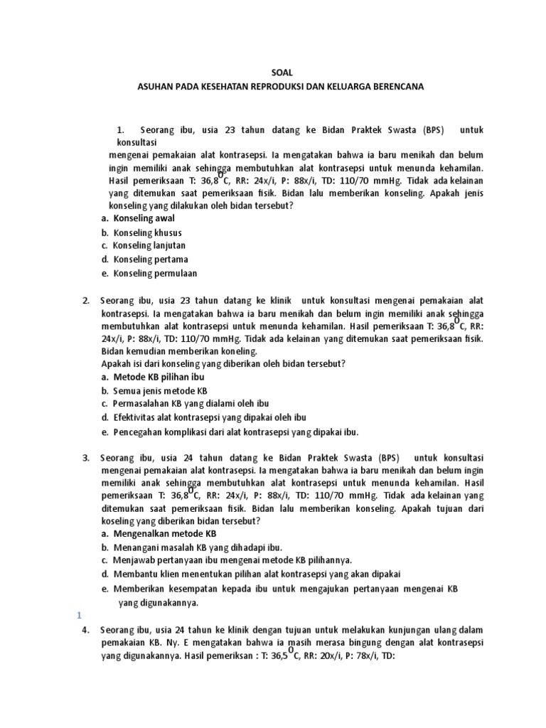 Soal Kespro KB | PDF