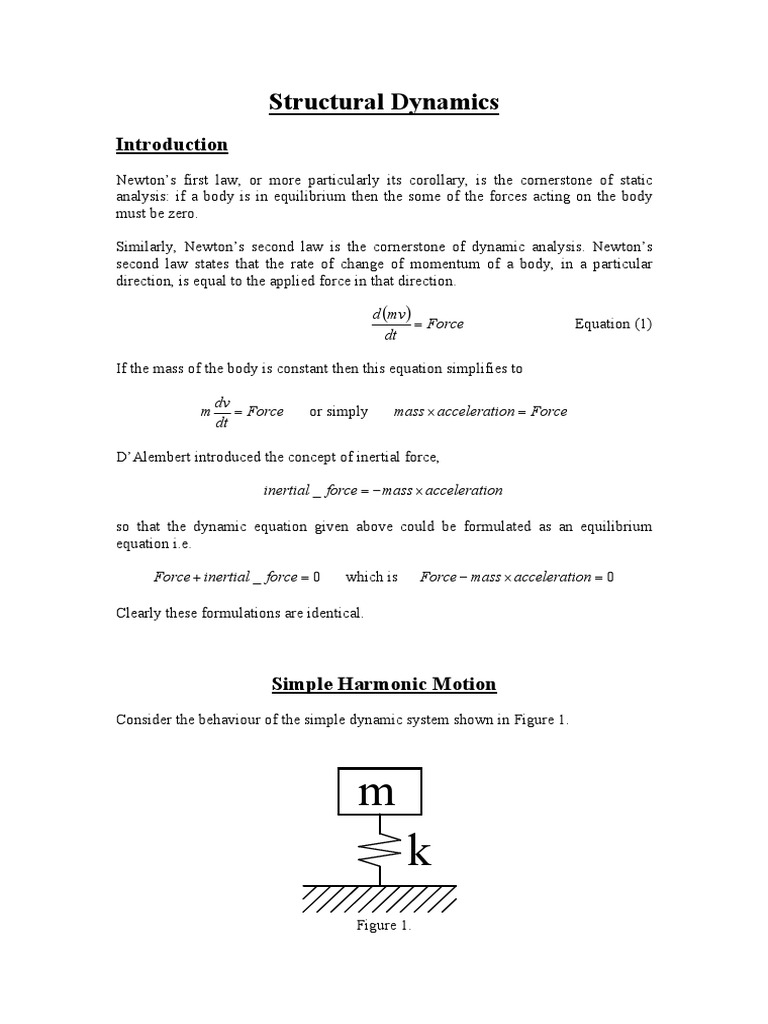 Structural Dynamics: Force DT MV D | Download Free PDF | Resonance | Normal Mode