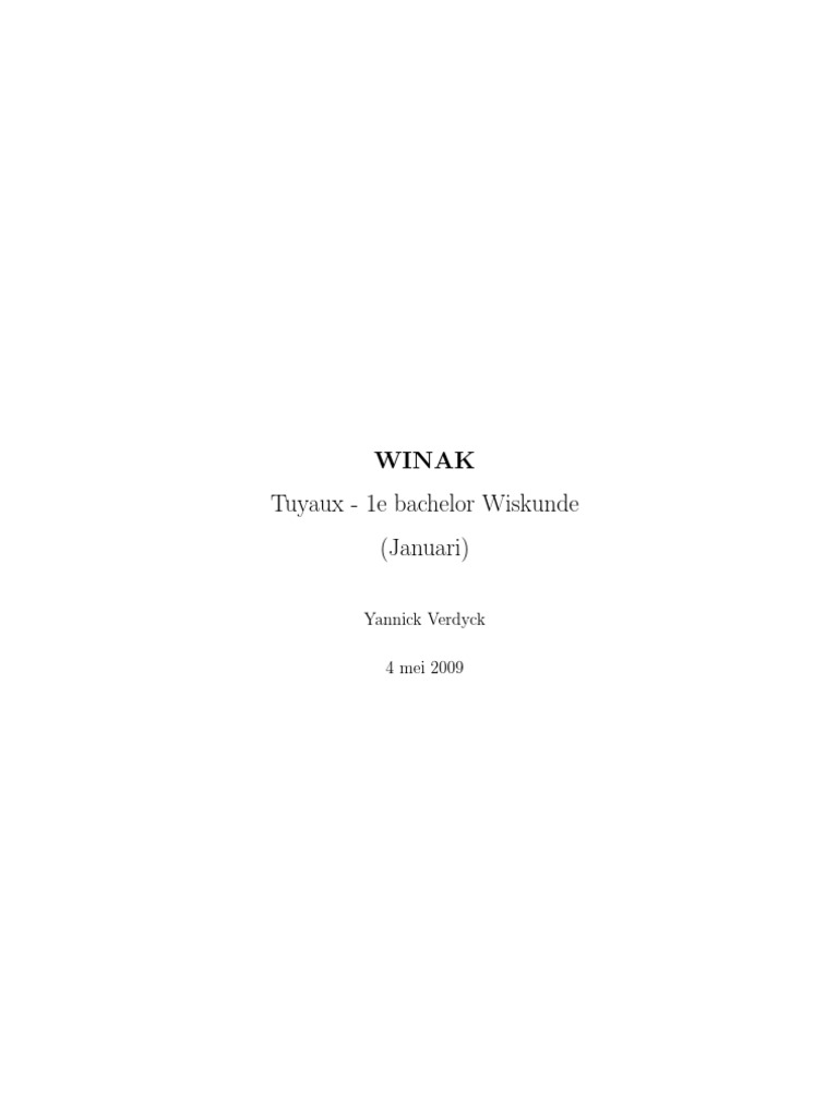 WINAK Wiskunde Januari 2007 | PDF