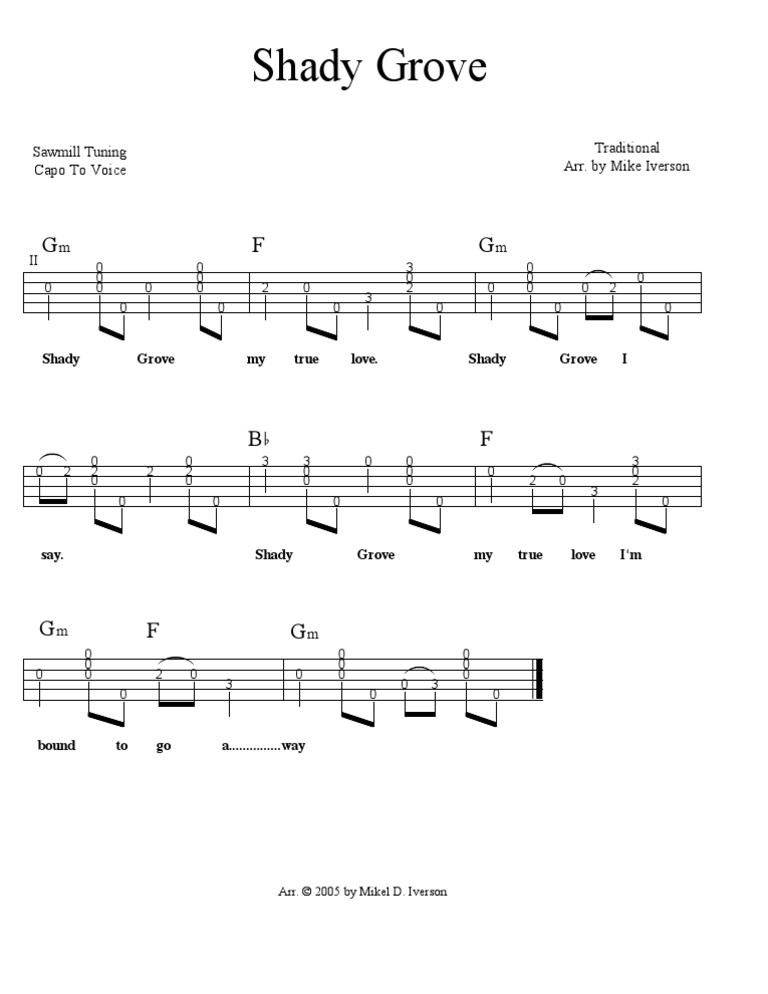 Shady Grove Guitar Chords
