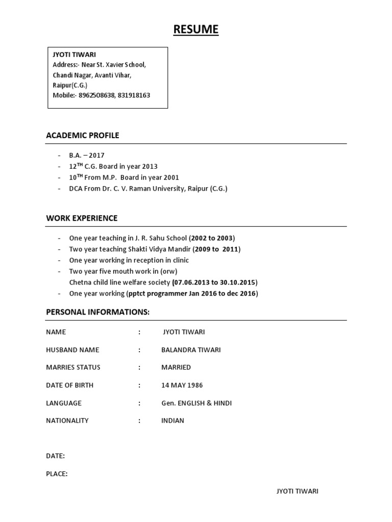 Jyoti Resume | PDF