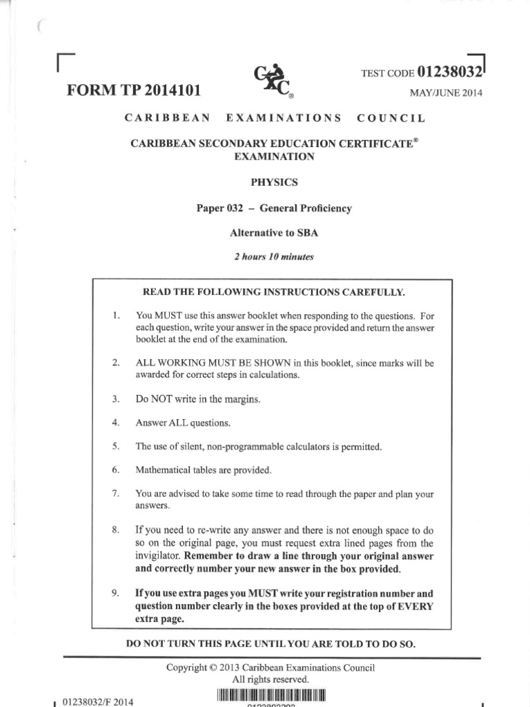 2014 May CSEC Physics Paper3 PDF | PDF | Question | Test (Assessment)