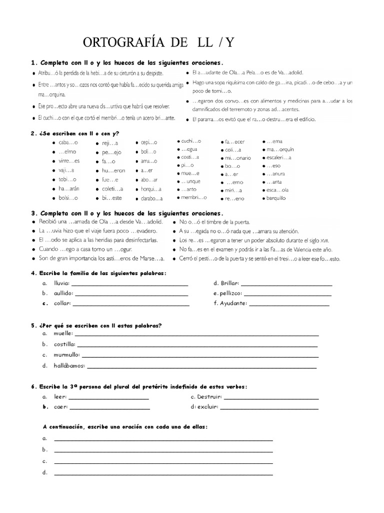 Ejercicios Uso de LL y | PDF