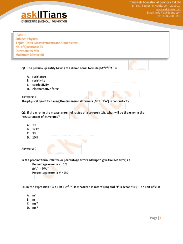 Units, Measurements and Dimensions: A Comprehensive Review of Key ...