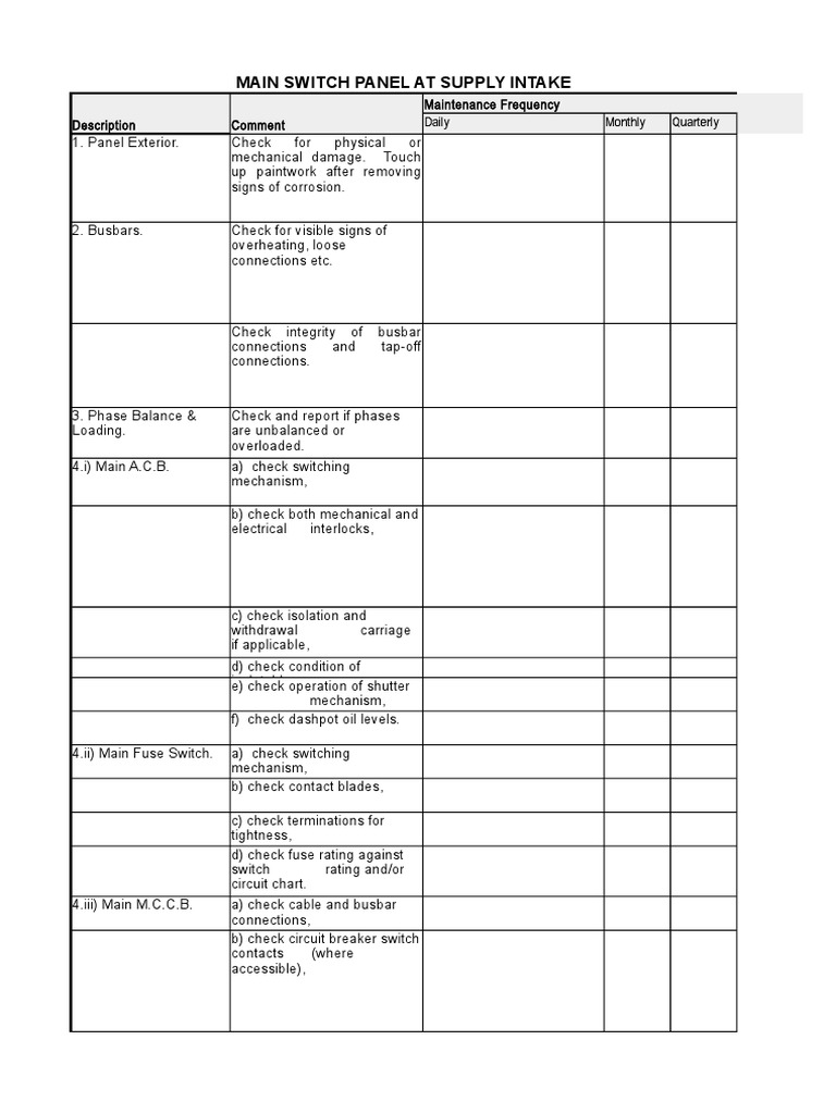 Main Switch Panel Intake | PDF | Switch | Fuse (Electrical)