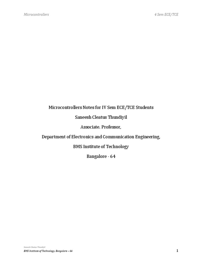 8051 Notes | PDF | Central Processing Unit | Microcontroller
