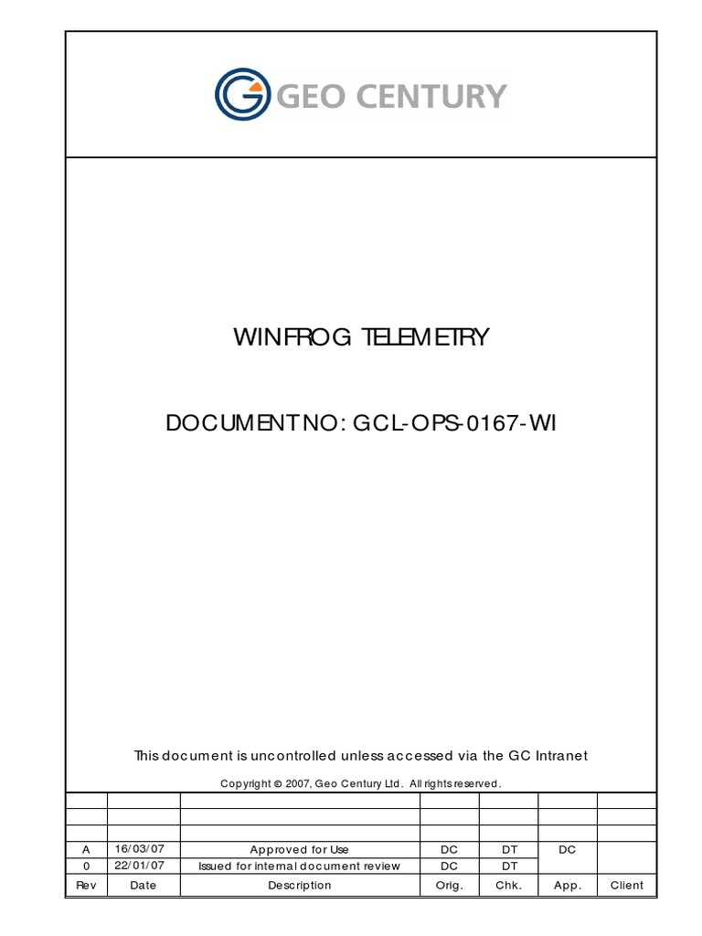 GCL OPS 0167 WI (Winfrog Telemetry) | PDF | Telemetry | Global ...