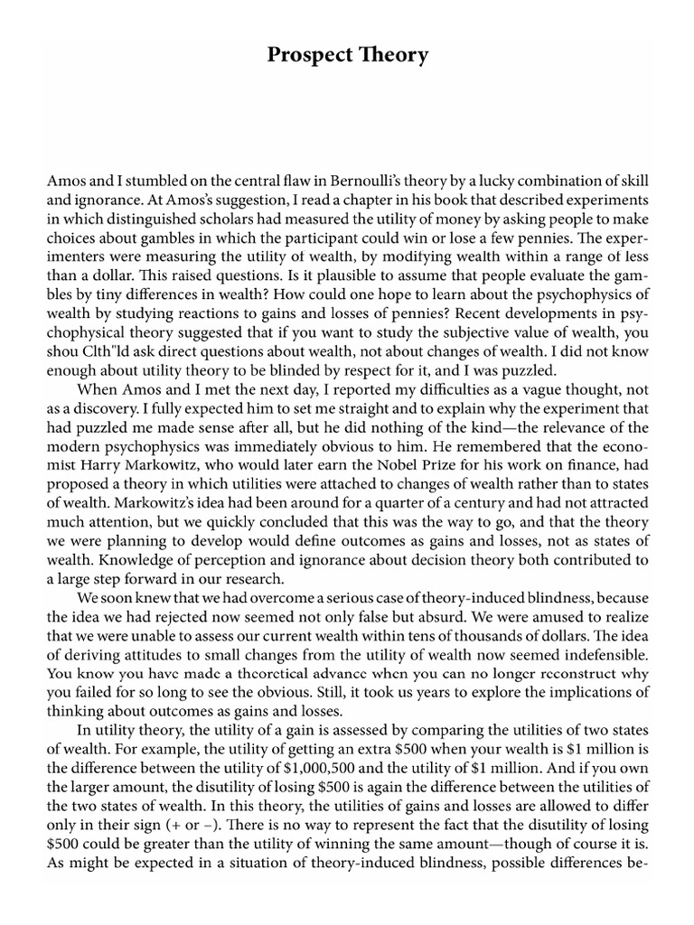 Prospect Theory | PDF