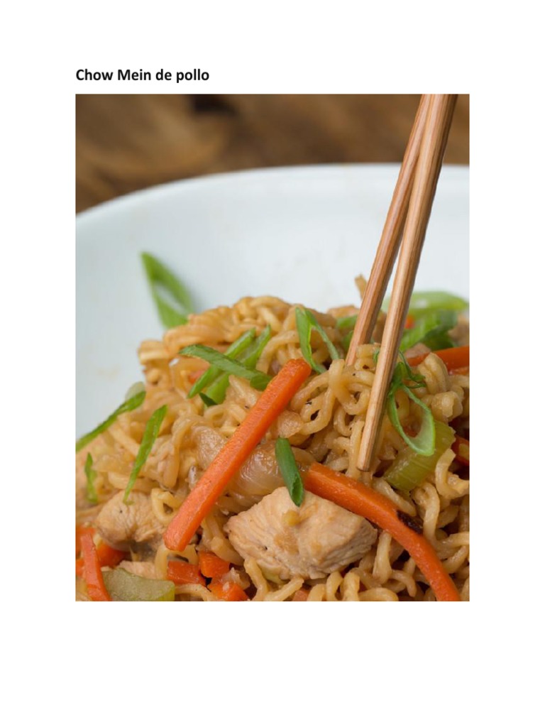 Chow Mein de Pollo | PDF | Tortita | Sopa de pollo