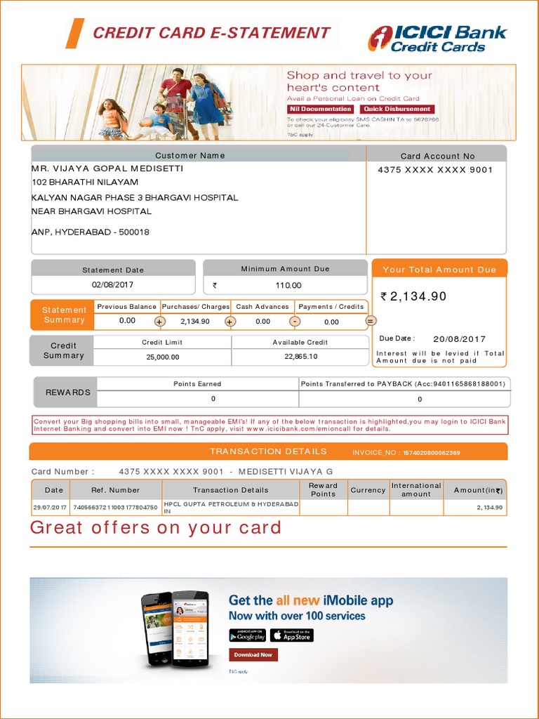 Credit Card Statement | PDF | Debits And Credits | Credit Card