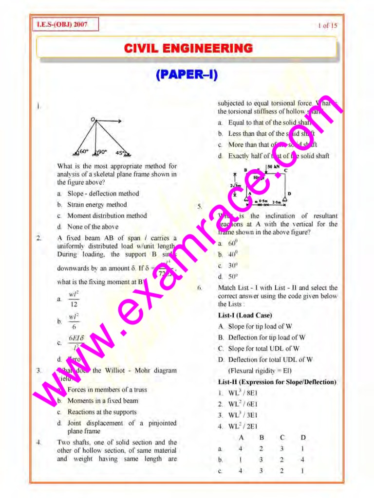 Engineering Paper 1 | PDF | Beam (Structure) | Shear Stress