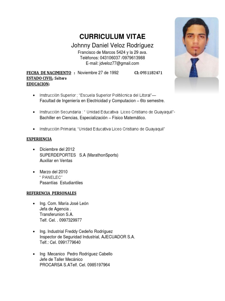 Johnny Daniel Veloz Rodríguez | PDF | Academia | Science