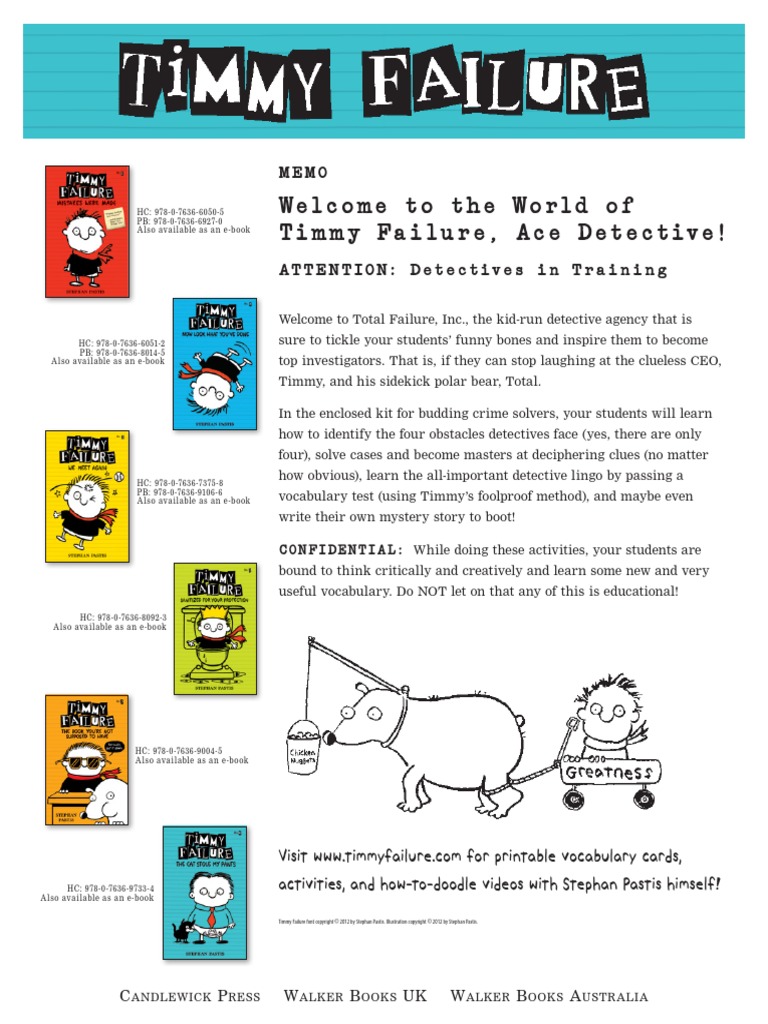 Timmy Failure Activity Kit | Detective | Recidivism