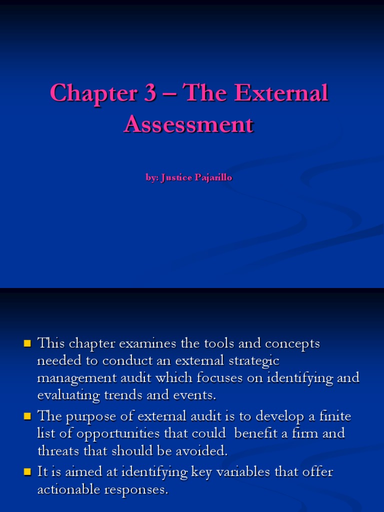 External Audit of Strategic Management: An Analysis of Key External ...