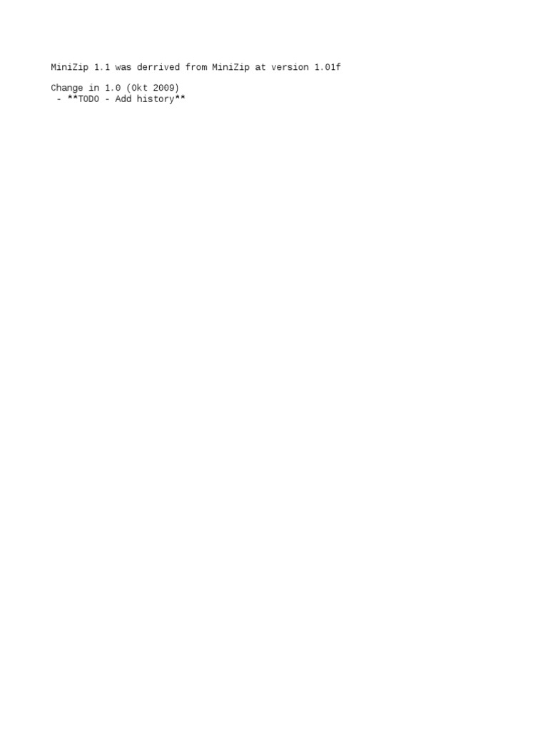 MiniZip 1.1 Release Notes | PDF