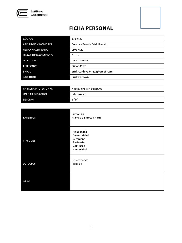 Ficha Personal | PDF