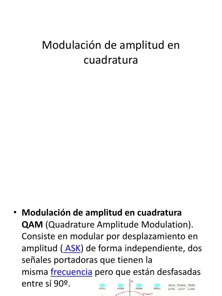 Modulación de Amplitud en Cuadratura | PDF | Modulación | Tecnología de ...