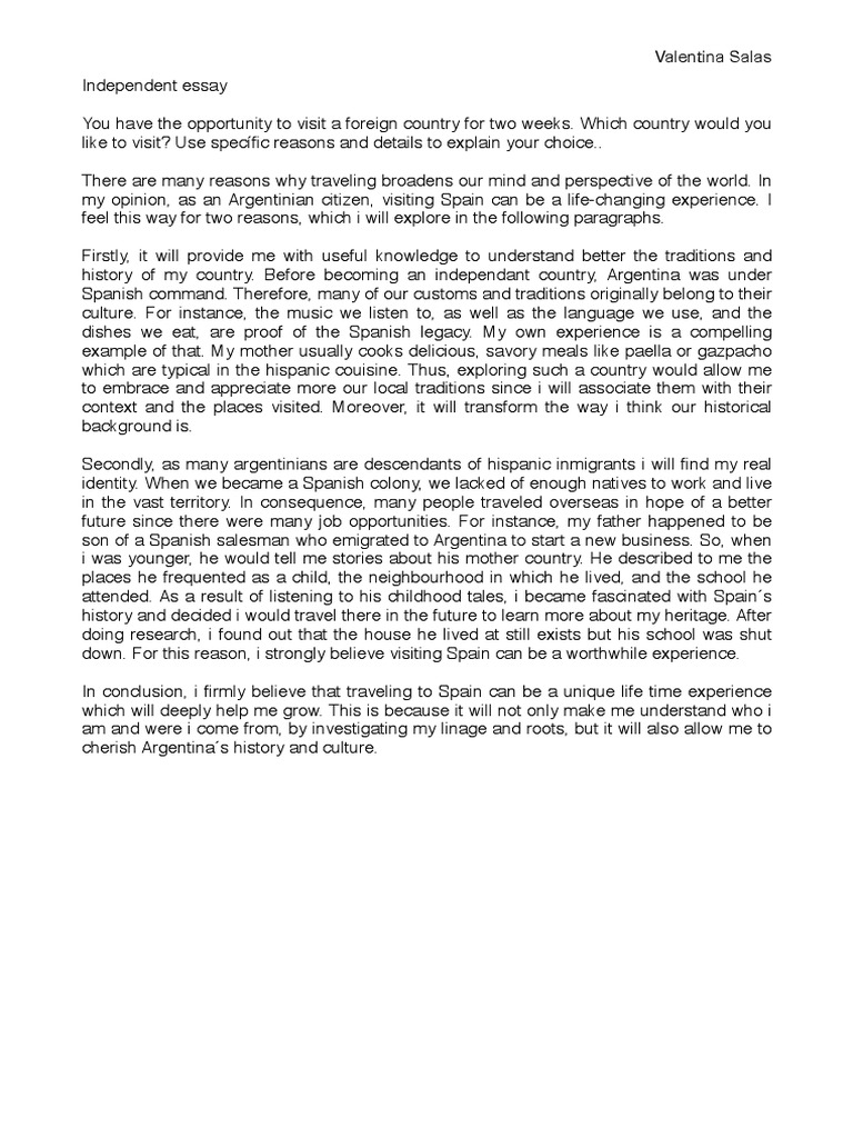 Independent Essay | PDF | Spain