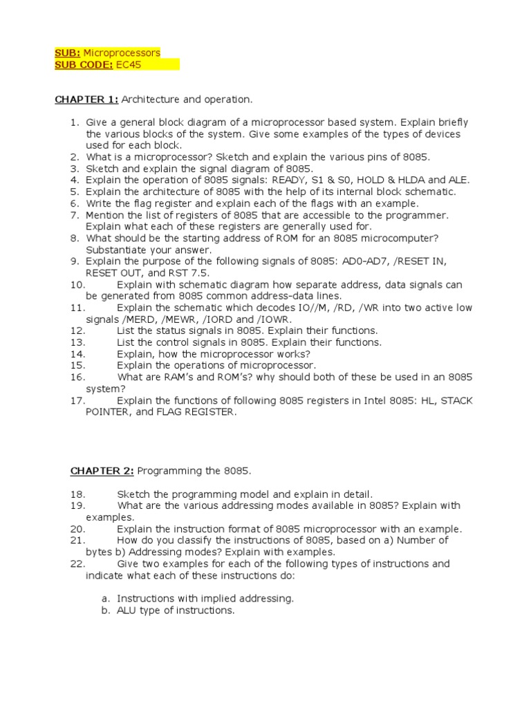 Microprocessor | PDF | Input/Output | Random Access Memory