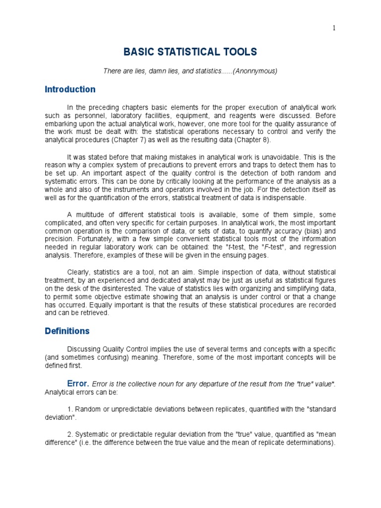 Basic Statistical Tools: There Are Lies, Damn Lies, and Statistics ...