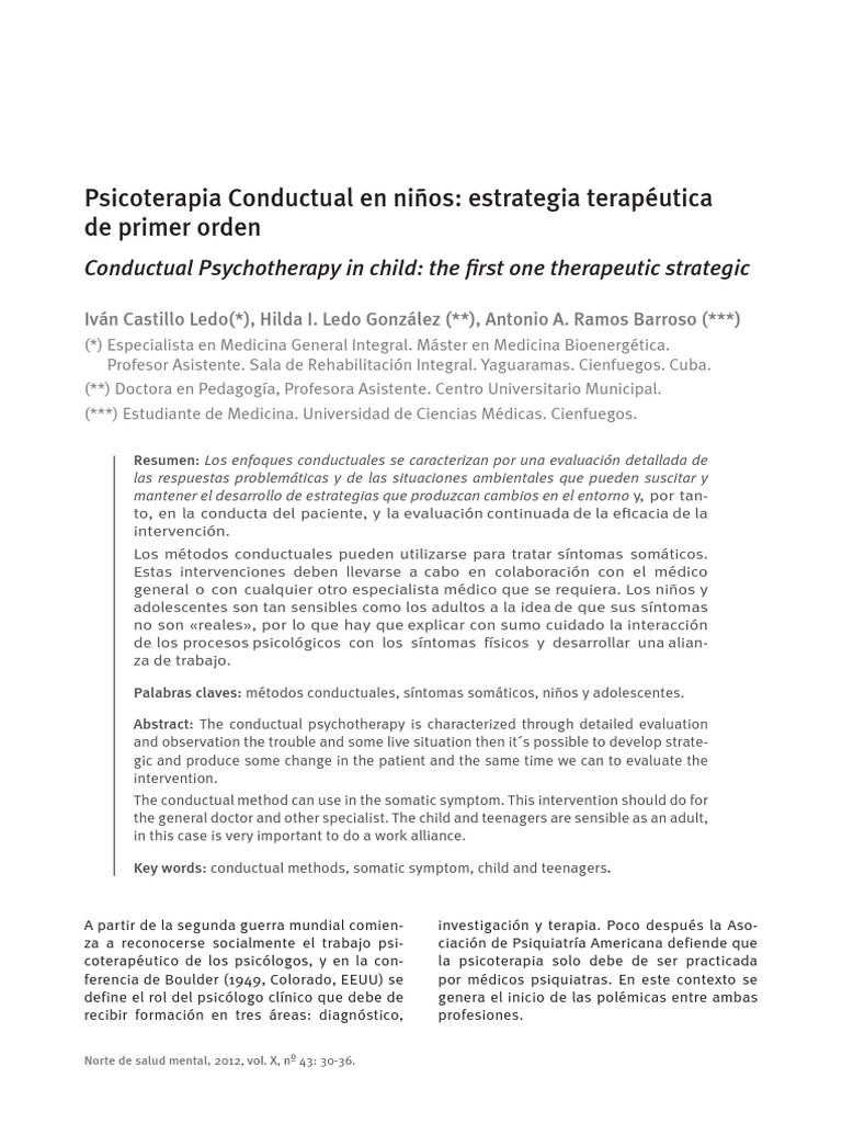 Enfoque Conductual PDF | PDF | Terapia cognitiva | Psicoterapia
