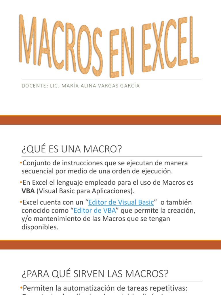 Macros | PDF | Macro (informática) | Básico