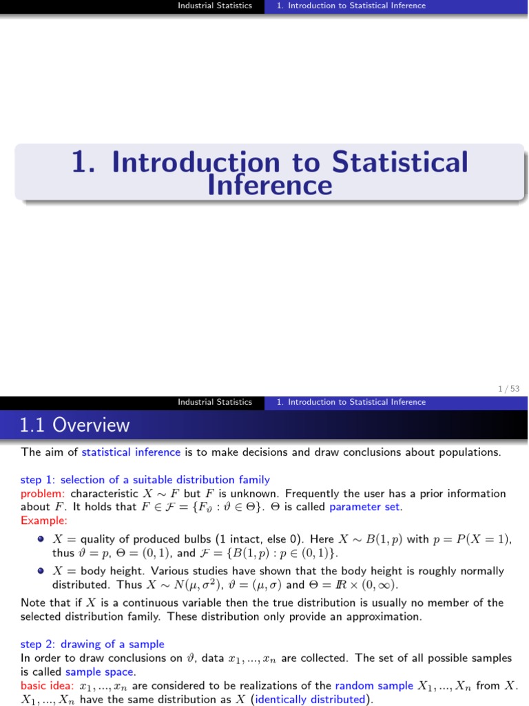 1 Introduction To Statistical Inference | PDF | Type I And Type Ii Errors | Statistical ...