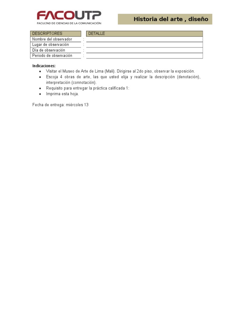 Ficha de Visita Museo | PDF