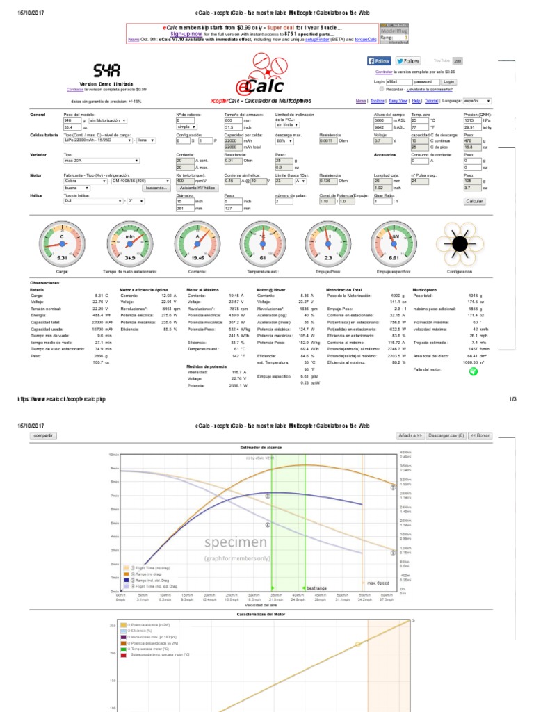 ECalc - XcopterCalc - The Most Reliable Multicopter Calculator On The ...