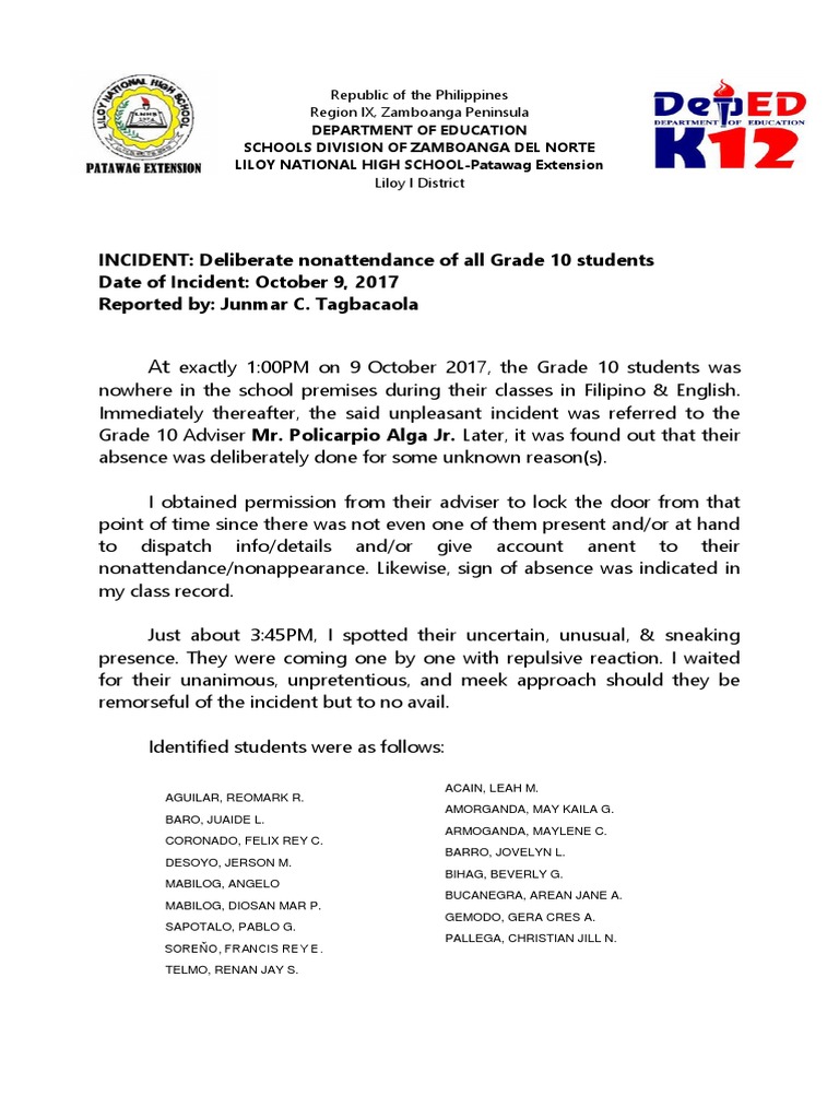 Incident Report | PDF | Government